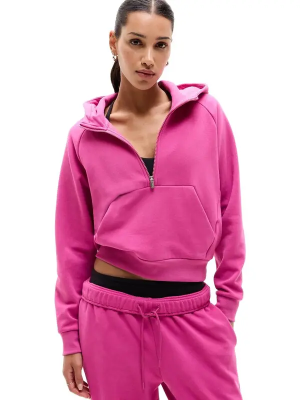 Athleta Forever Fleece Half-zip Hoodie - Jewel