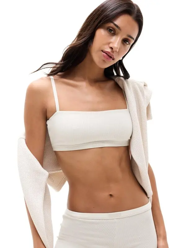 Athleta Tranquil Waffle Bralette - Bone