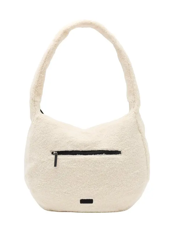 Athleta Sherpa Oversized Crossbody Hobo - Bone