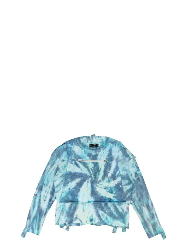 WHO DECIDES WAR Layered Sweatshirt With Zip Detail - Blue