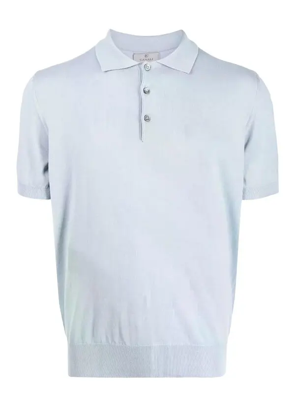 Canali Short-sleeved Polo Shirt - Blue