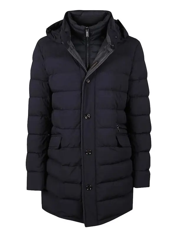 MOORER Padded Coat - Dark Blu