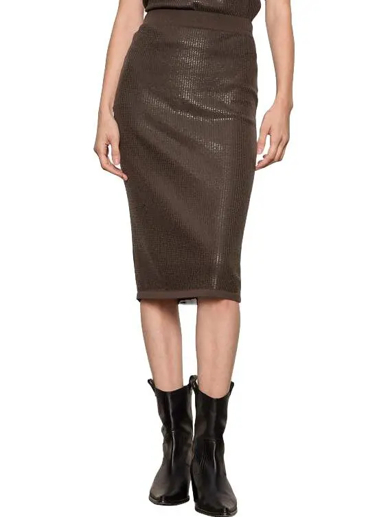 Sanctuary Sequin Knit Pencil Skirt - Ink