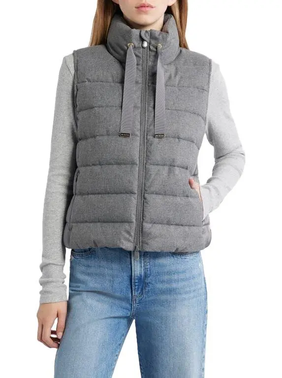 SAVE THE DUCK Nyla Water Repellent Quilted Puffer Vest - Mid Grey Melange