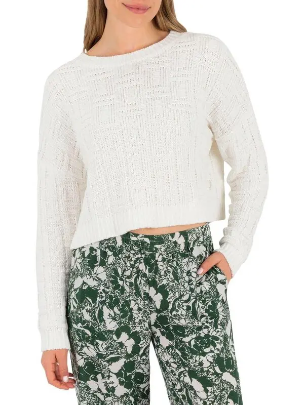 Hurley Park City Basketweave Crop Sweater - Tofu