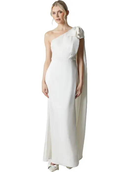 Coast One-shoulder Satin Wedding Gown - Ivory