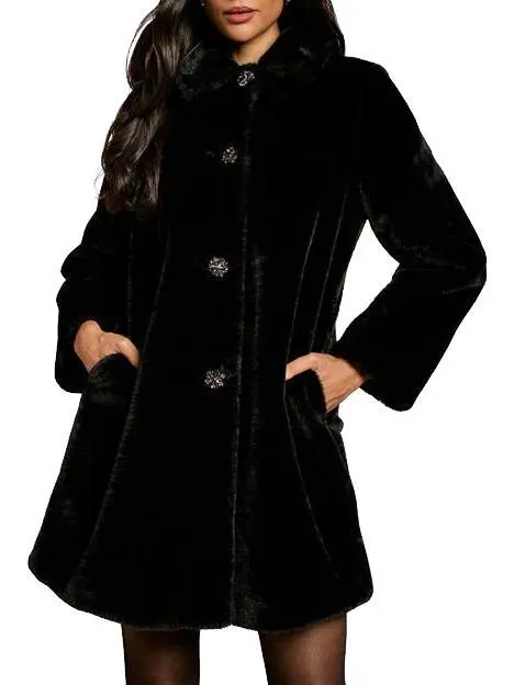 Coast Button-through Coat - Black