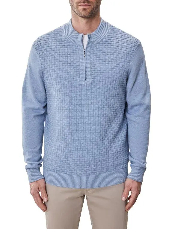 Robert Barakett Gellar Half Zip Sweater - Light Blue