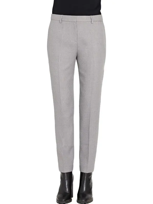 TAHARI ASL Herringbone Cigarette Trousers - Heather Grey