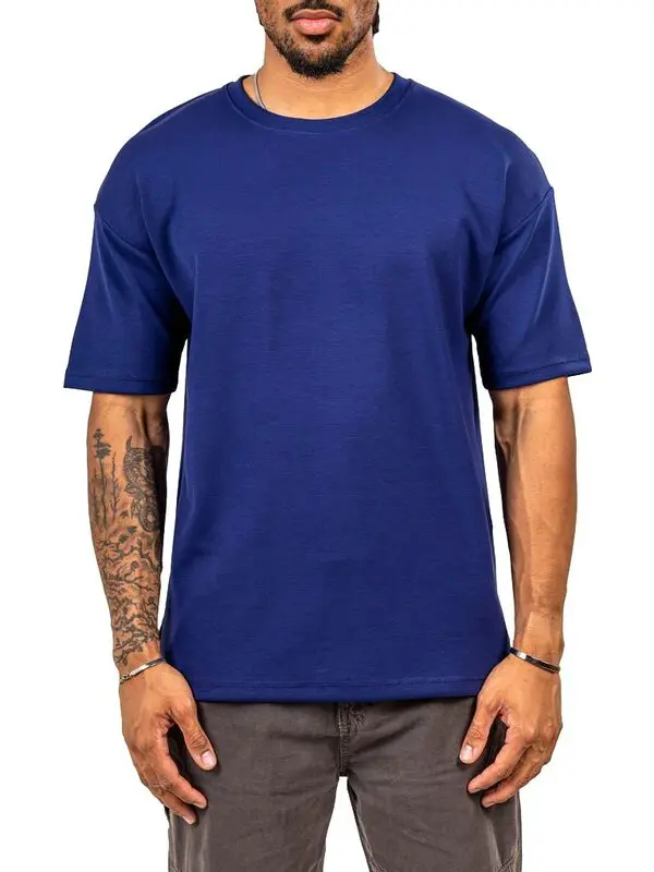 MACEOO Ascensionsolid 0103 Crewneck T-shirt - Blue