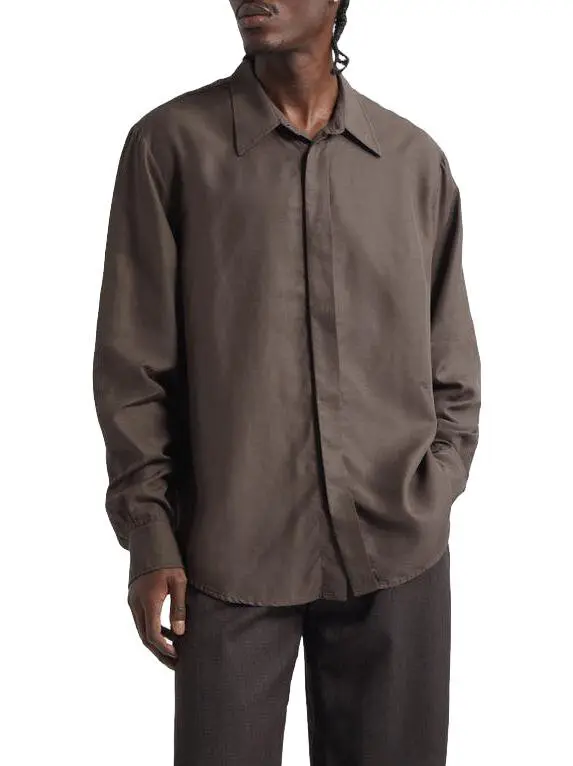 Our Legacy Evening Button-up Shirt - Draping Brown Liquid Tencel