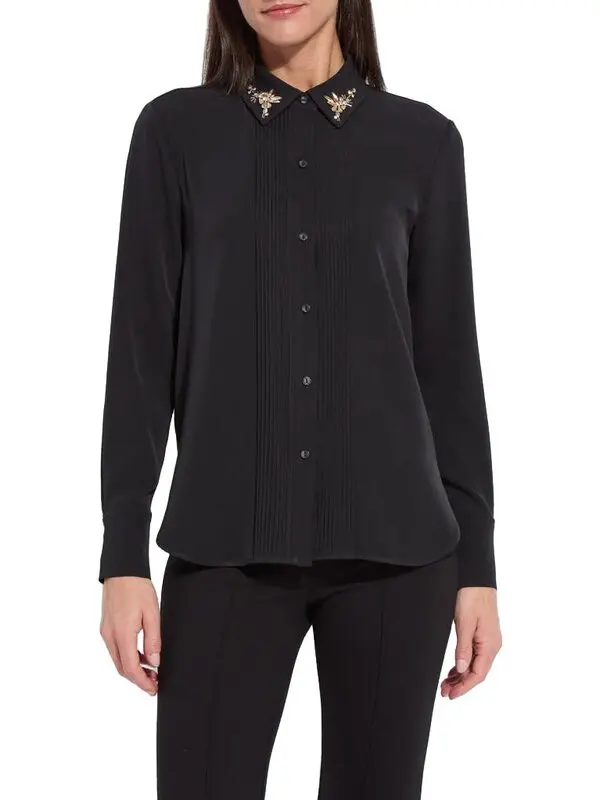 Lyssé Embellished Button-up Shirt - Black