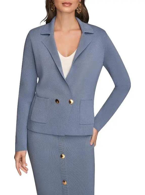 Donna Karan New York Double-breasted Knit Blazer - Tempest