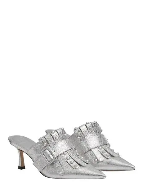 LK BENNETT Studded Mules - Silver