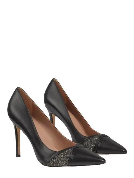 LK BENNETT Astra Crystal Pointed Toe Pump - Black