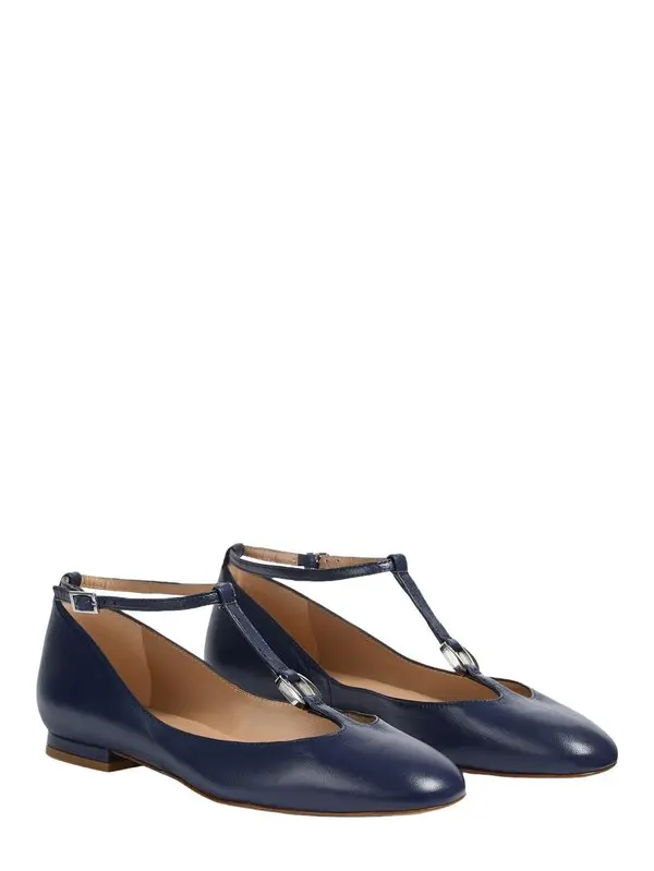 LK BENNETT Minna T-strap Flat - Navy