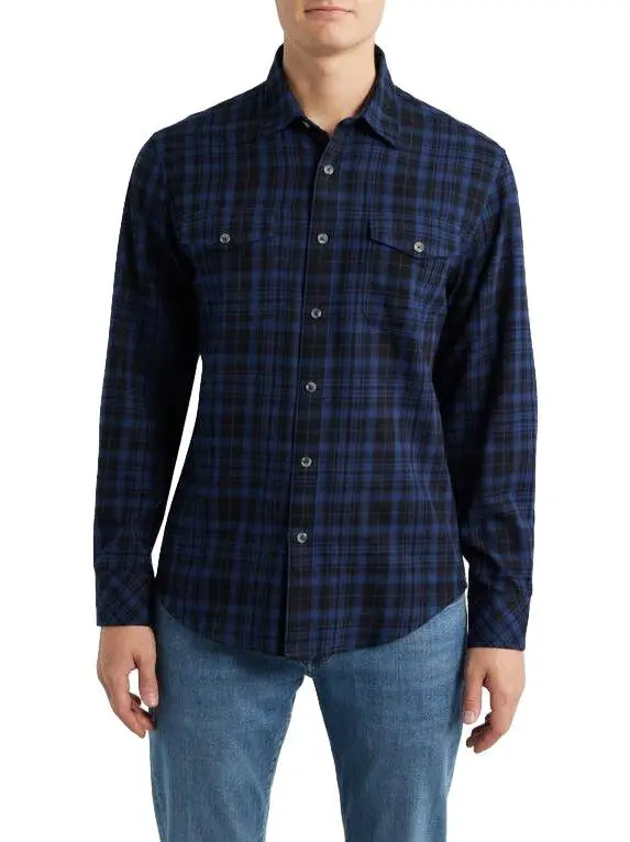 James Campbell Ysabel Modern Fit Plaid Cotton Button-up Shirt - Blue