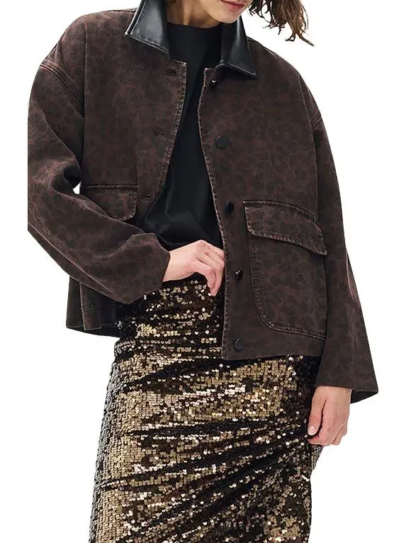 Rag & Bone Natalia Leopard Print Cotton Jacket - Espresso/leopard Print