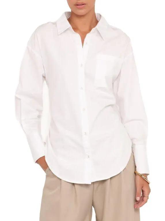 PETAL & PUP Yacra Lace-up Back Button-up Shirt - White