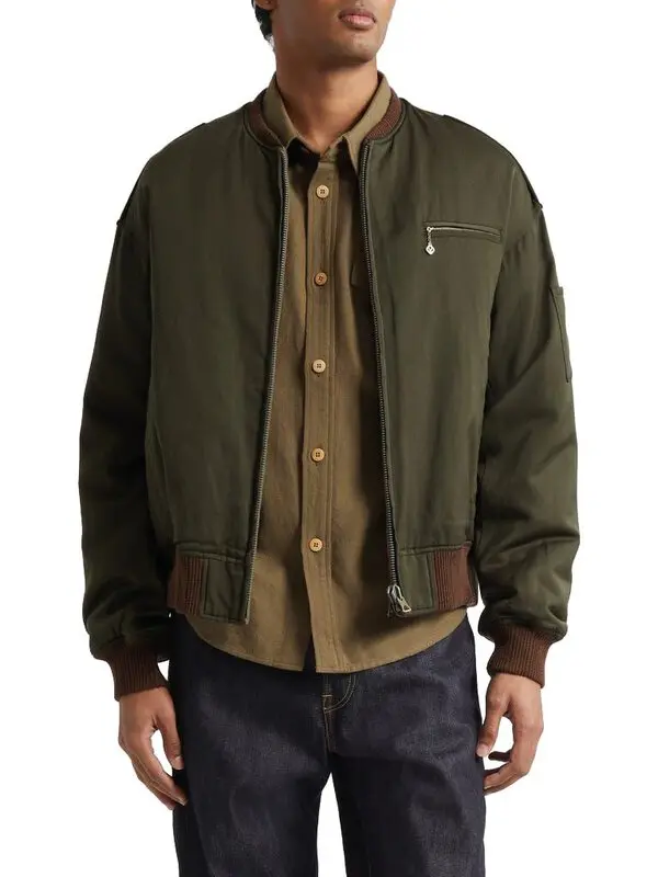Visvim Gunner Wool & Linen Bomber Jacket - Olive
