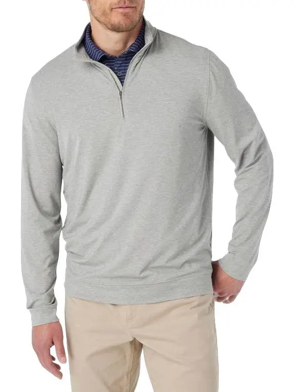 FAIR HARBOR Compass Performance Quarter Zip - Heather Grey