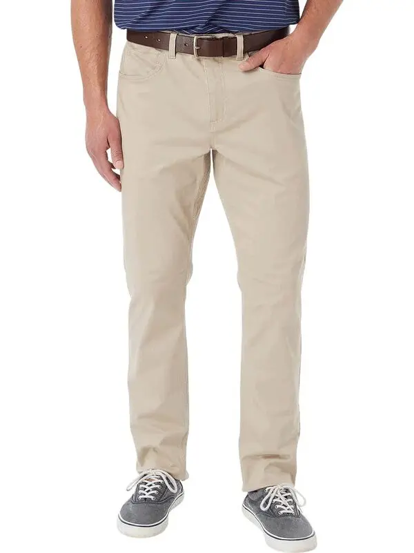 FAIR HARBOR Horizon Modern Fit Stretch Cotton Blend 5-pocket Pants - Khaki