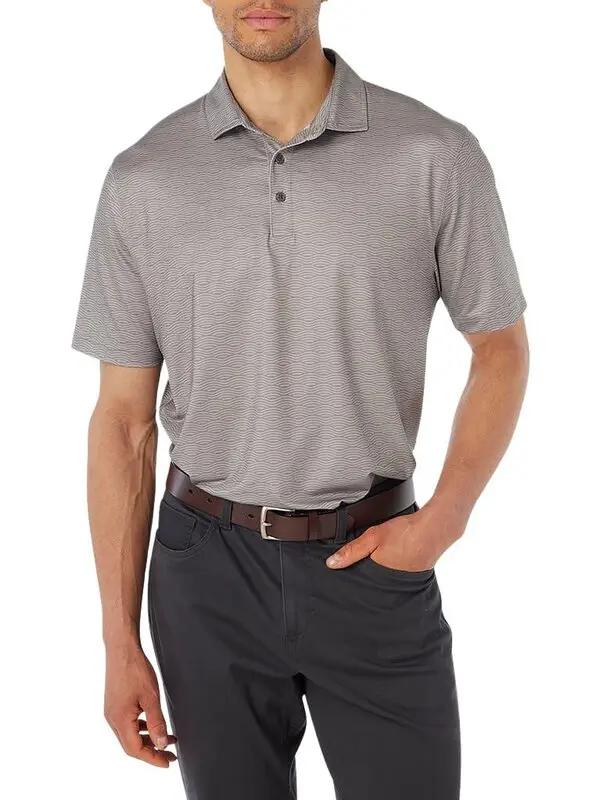 FAIR HARBOR Compass Performance Polo - Olive Waves Print