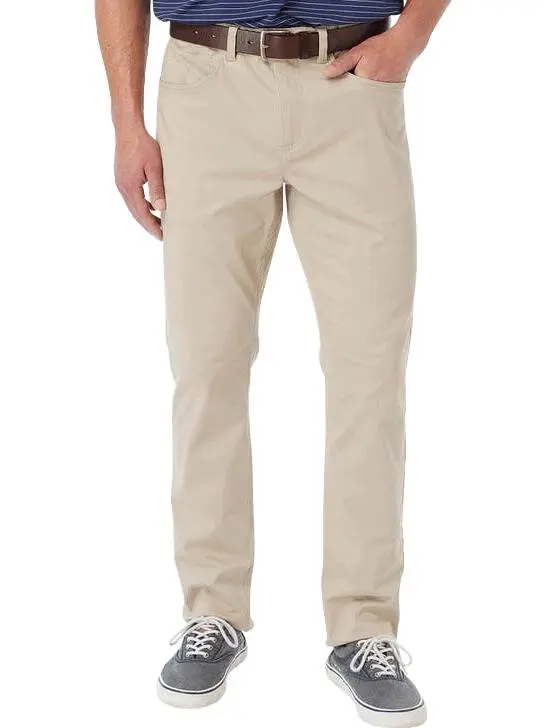 FAIR HARBOR Horizon Modern Fit Stretch Cotton Blend 5-pocket Pants - Khaki