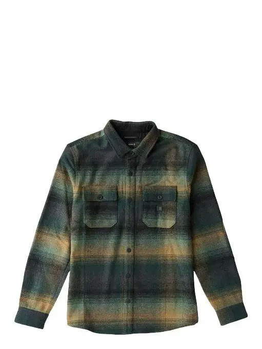 ROARK Nordsman Plaid Flannel Snap-up Overshirt - Forest