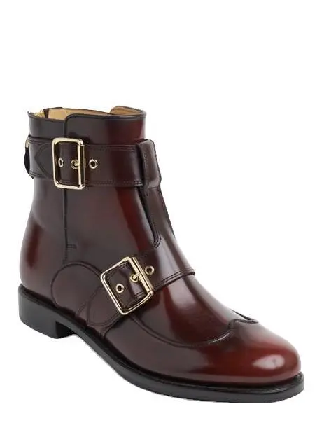 The Office Of Angela Scott Ms. Ripley Buckle Bootie - Mahogany