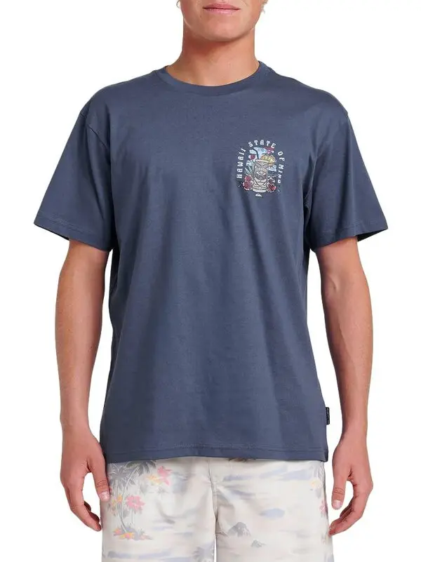 Quiksilver Hawaii Tiki Graphic T-shirt - Navy