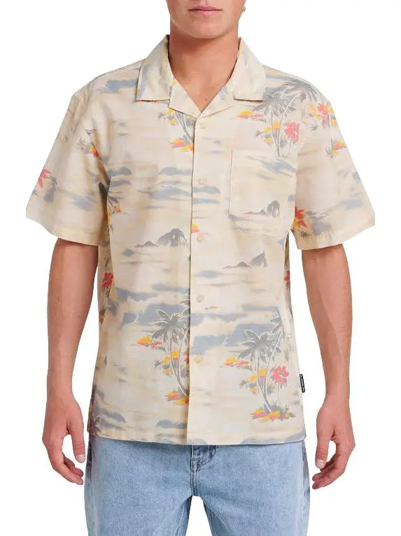 Quiksilver Tropical Surf Cotton & Linen Camp Shirt - Birch