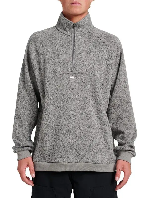 Quiksilver Keller Half Zip Fleece Pullover - Smoked Gray Heather