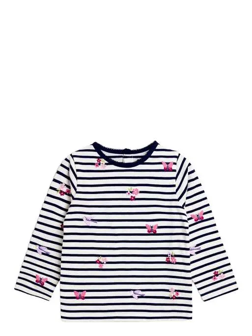 JOJO MAMAN BEBE Embroidered Cotton Top - Navy