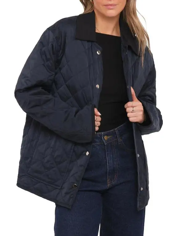 PETAL & PUP Lynly Quilted Barn Jacket - Navy