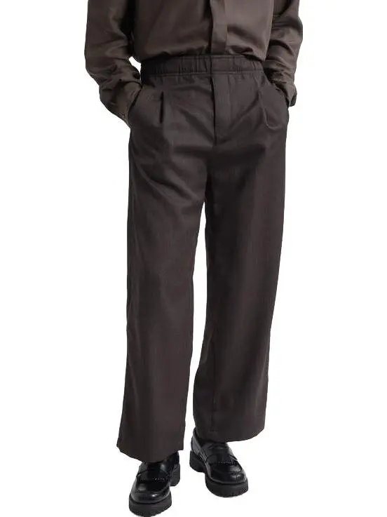 Our Legacy Leisure Pleated Virgin Wool Trousers - Havana Bronw Chain Wool