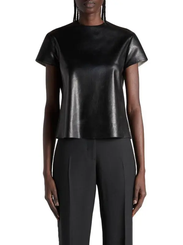TOM FORD Napa Leather T-shirt - Black