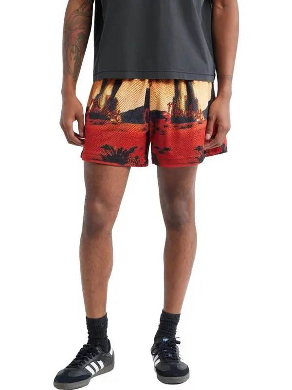 MARKET Desert League Mesh Shorts - Multi Red