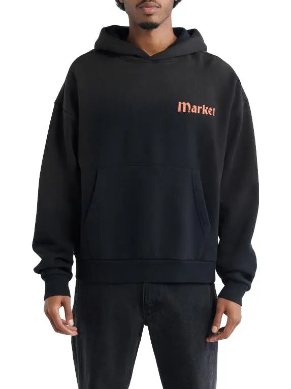 MARKET Graphic Relaxed Fit Hoodie - Pirate Black