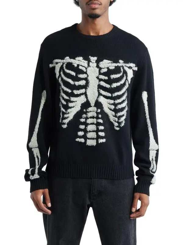 MARKET Skelly Intarsia Wool Blend Sweater - Black/white