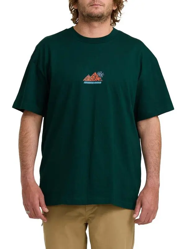 BILLABONG Reach The Peak Adventure Division Organic Cotton Graphic T-shirt - Spruce Green