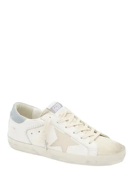 GOLDEN GOOSE Super-star Low-top Sneakers - White/beige/light Blue