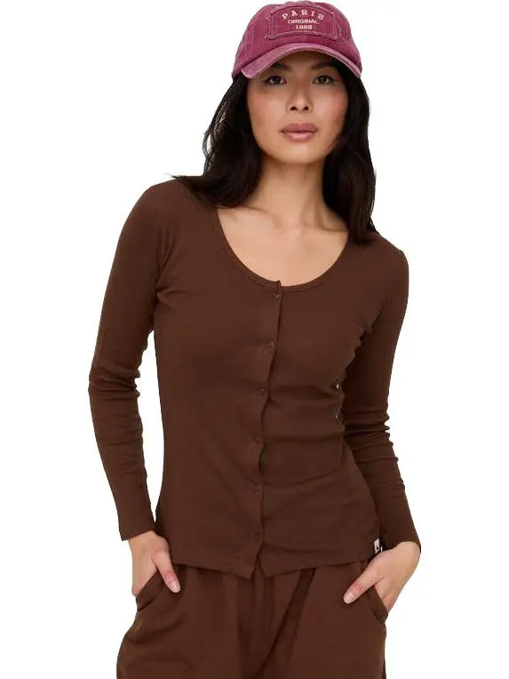TURTLEDOVE LONDON Organic Cotton Nora Long Sleeve Top - Brown