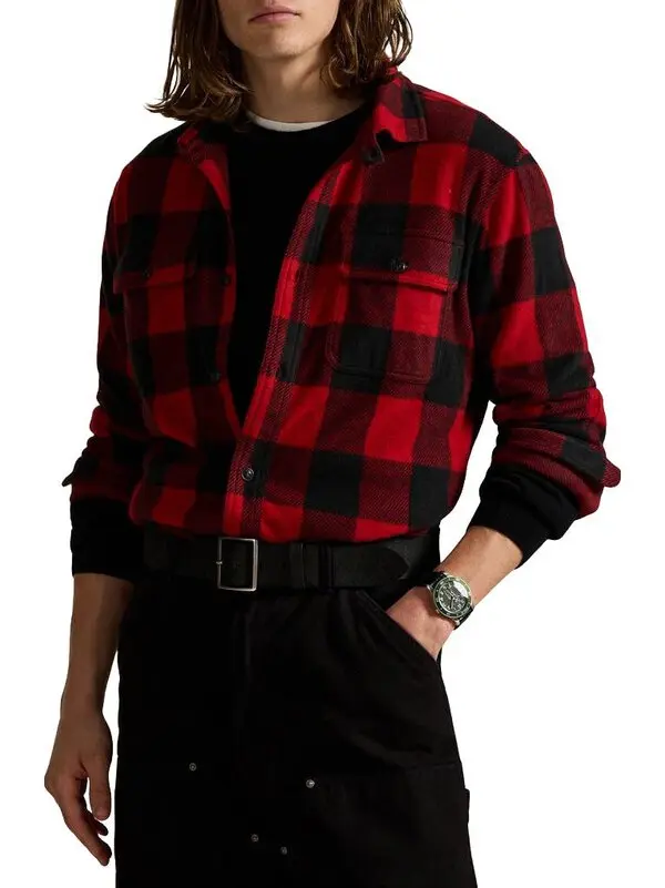 Polo Ralph Lauren Flannel Button-up Overshirt - Polo Black/madison Red