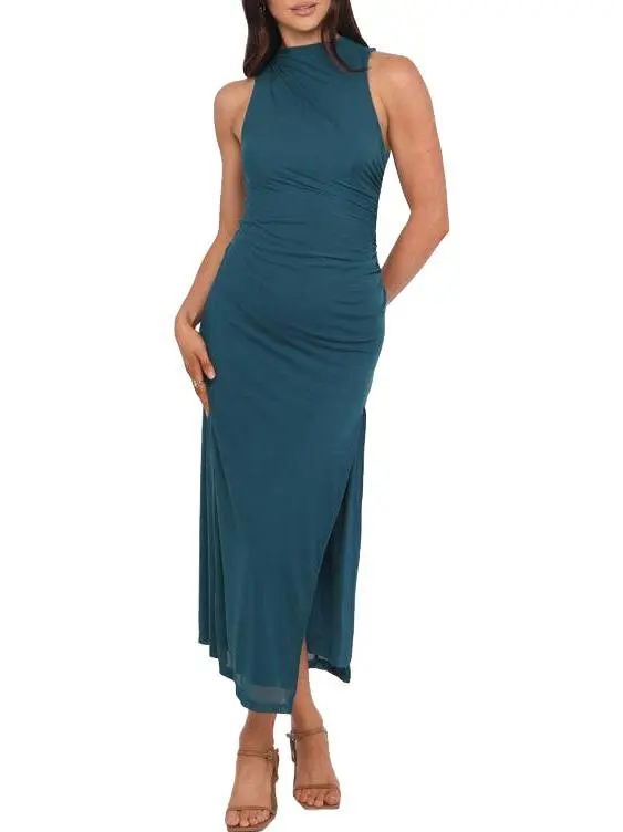 PETAL & PUP Hayven Cowl Neck Sleeveless Maxi Dress - Teal