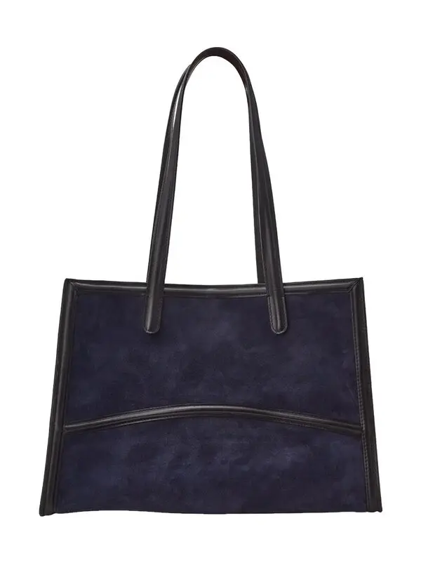 BY BANOO Capacious Leather Tote - Midnight/silver