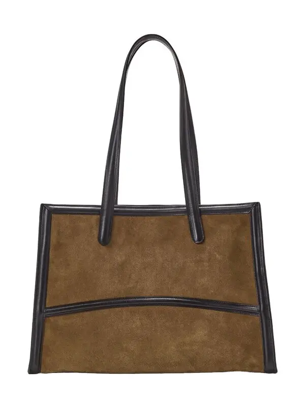 BY BANOO Capacious Leather Tote - Pecan/gold