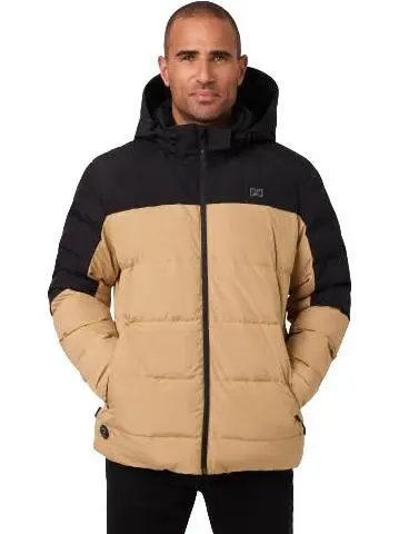 MOBILE WARMING Crest 2.0 Natural Down Heated Jacket - Black/tan
