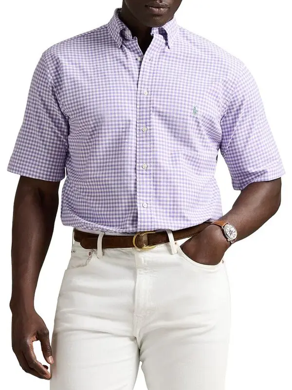 Polo Ralph Lauren Big & Tall Gingham Oxford Sport Shirt - Aix Lavender Nevis