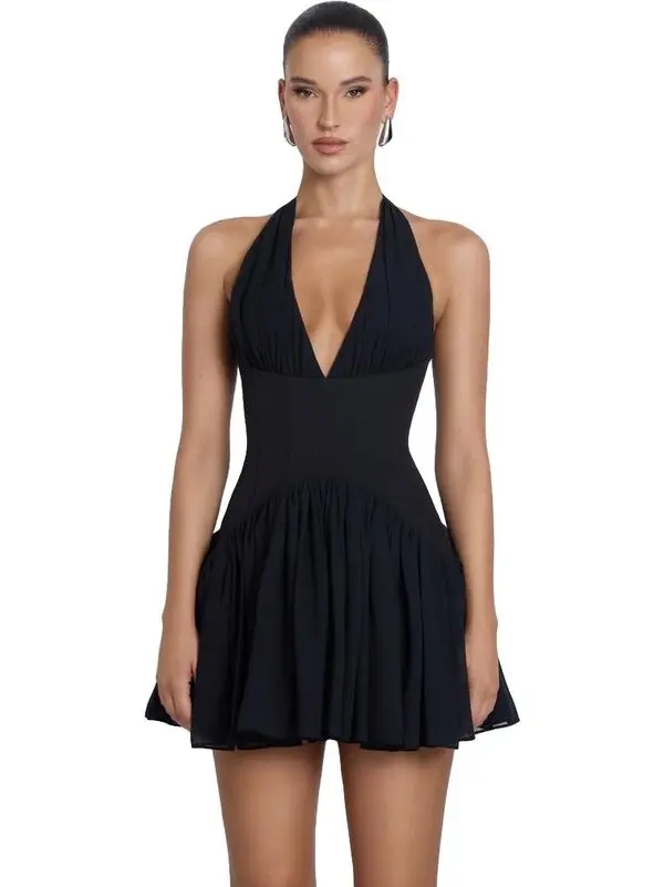 LEAU Harper Corset Mini Dress - Black